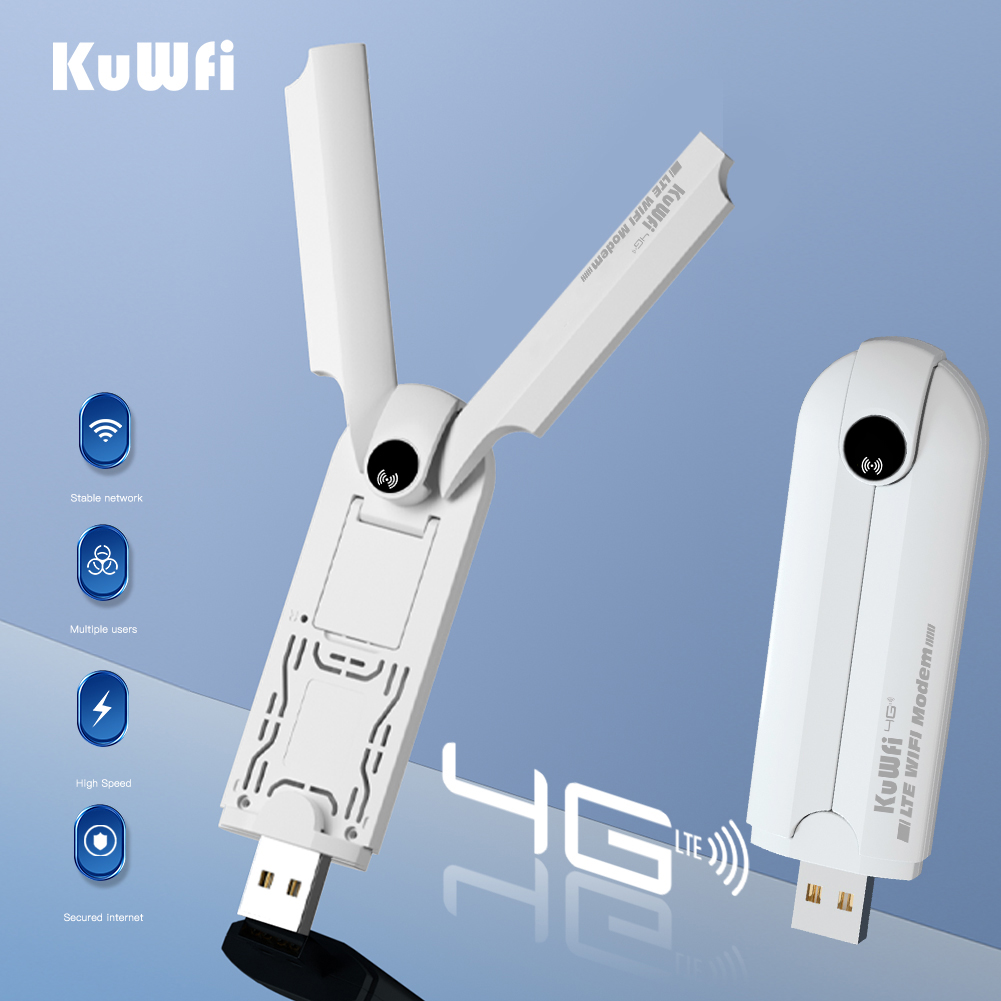 KuWFi 4G WiFi Modem Dongle Router 150Mbps Unlocked Sim Card with ...